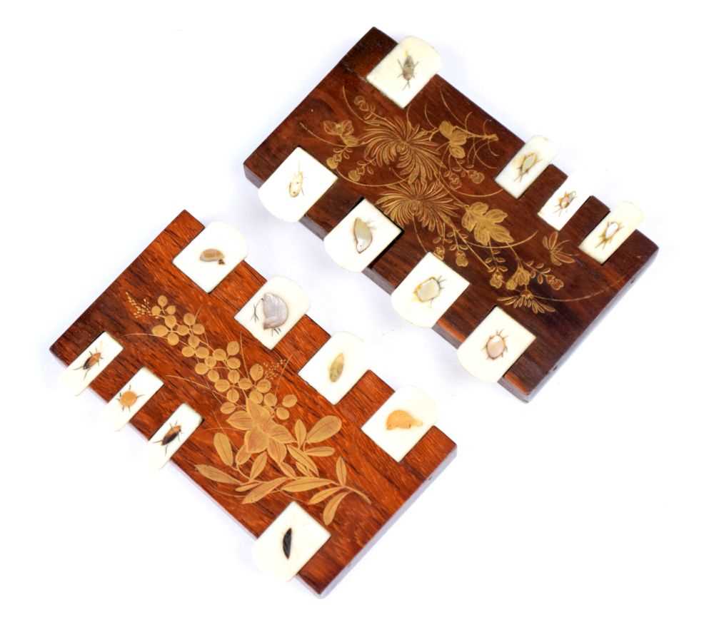 Lot 249 - Two Japanese hardwood and ivory