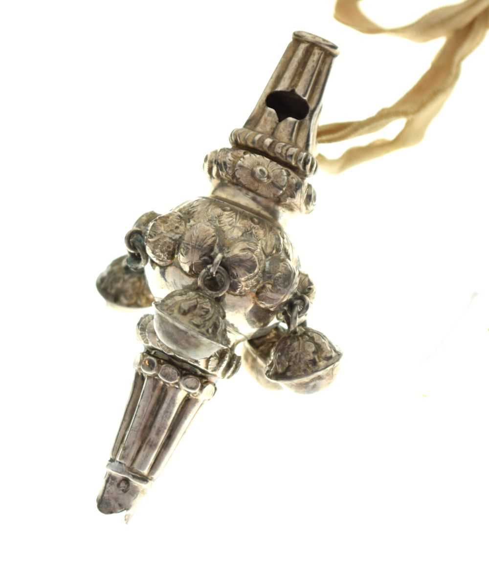 Lot 120 - Victorian silver teething rattle