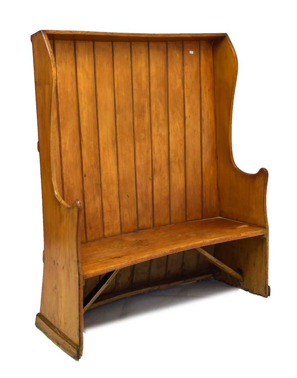Lot 700 - Curved back pine settle