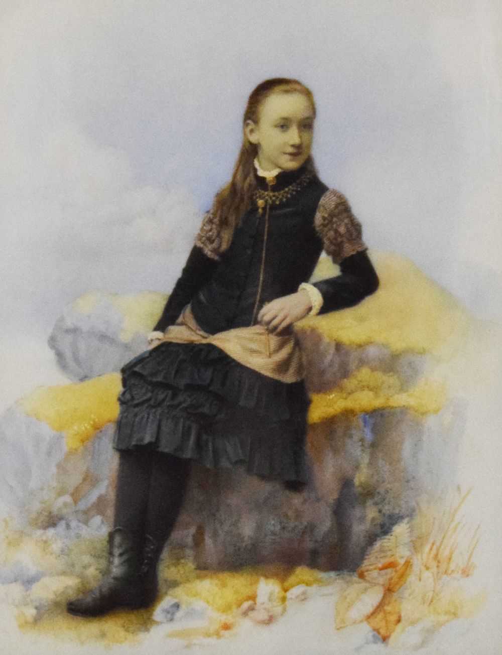 Lot 557 - Late Victorian tinted photograph on white