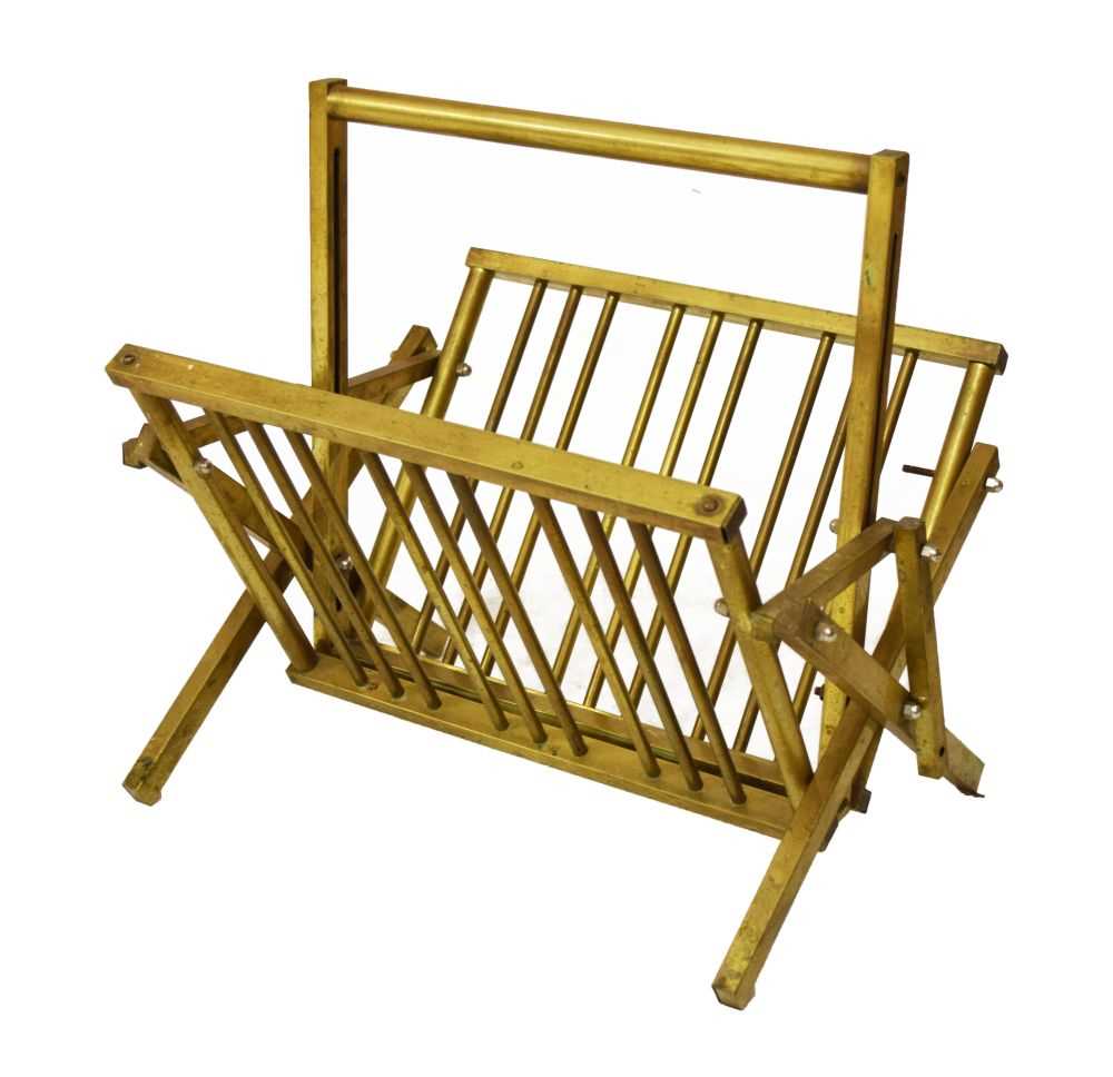 Lot 530 - Mid Century gilt metal folding magazine rack