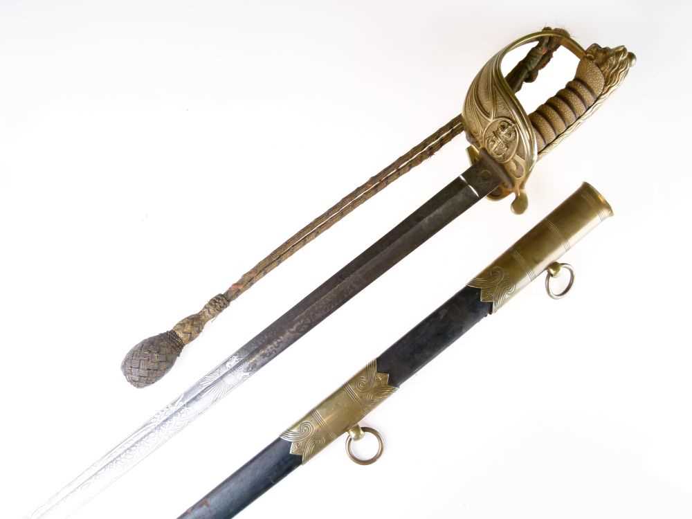 Lot 318 - Royal Navy officers sword,