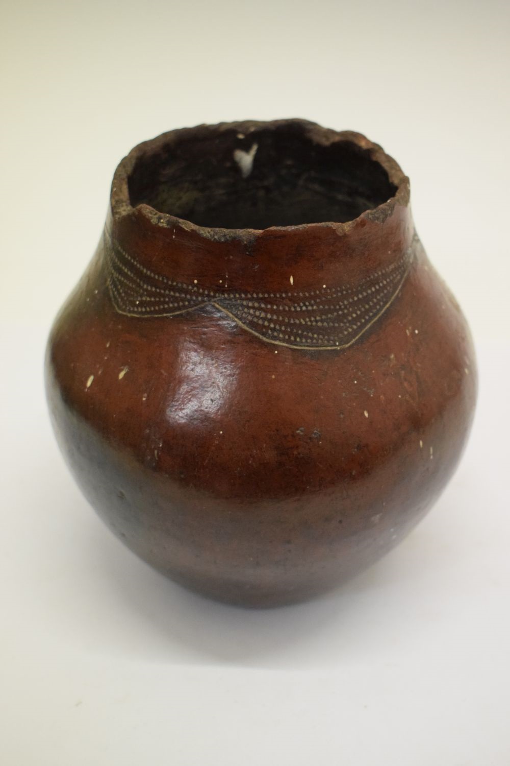 Lot 252 - Sotho pot, chicken head pot, terracotta