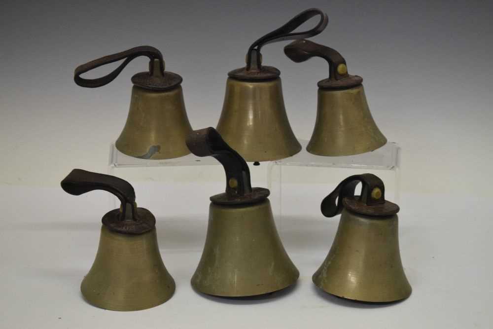 Lot 727 - Part set of hand bells
