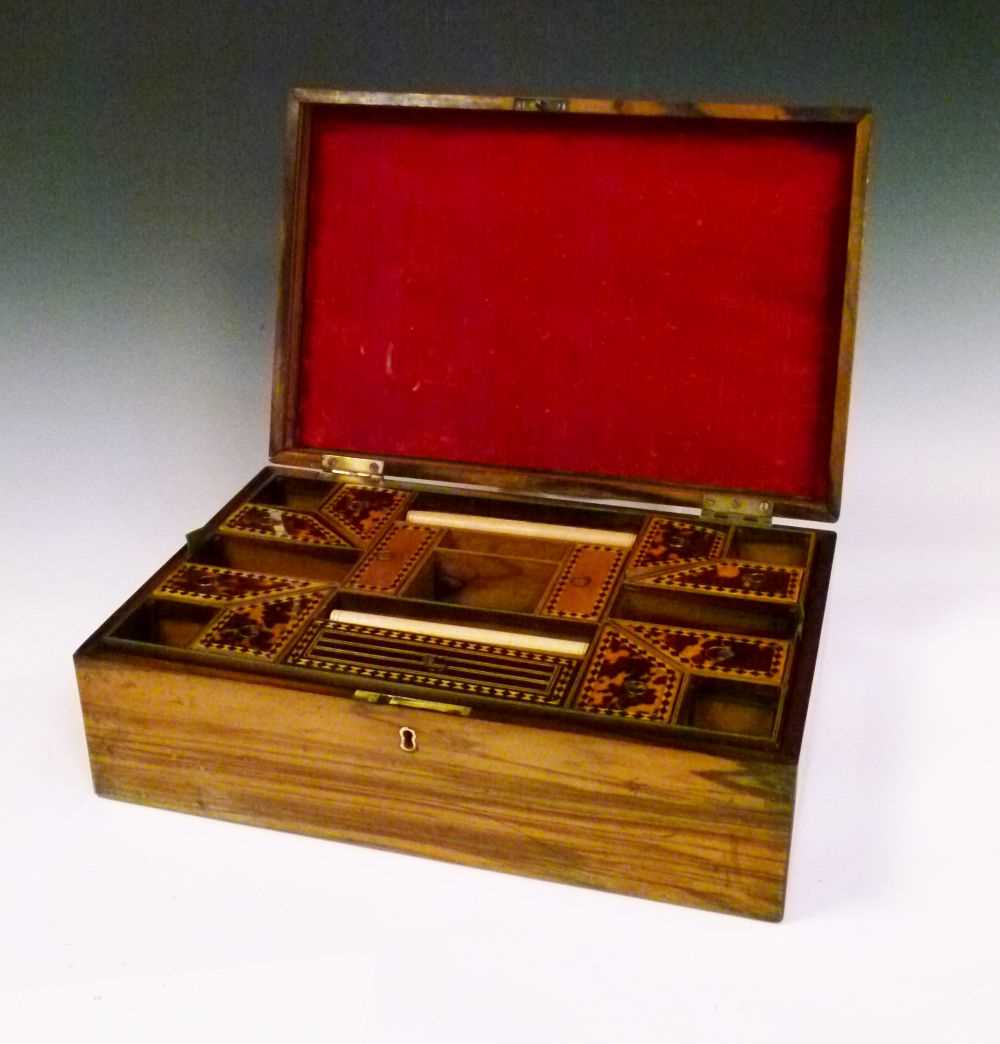 Lot 592 - Indian coromandel wood work box