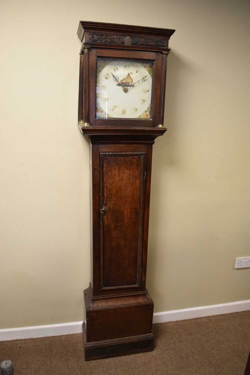 Lot 515 - George III oak cased 30-hour longcase clock