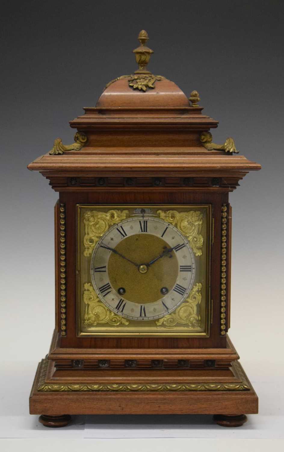 Lot 550 - RSM - German walnut two-train bracket clock