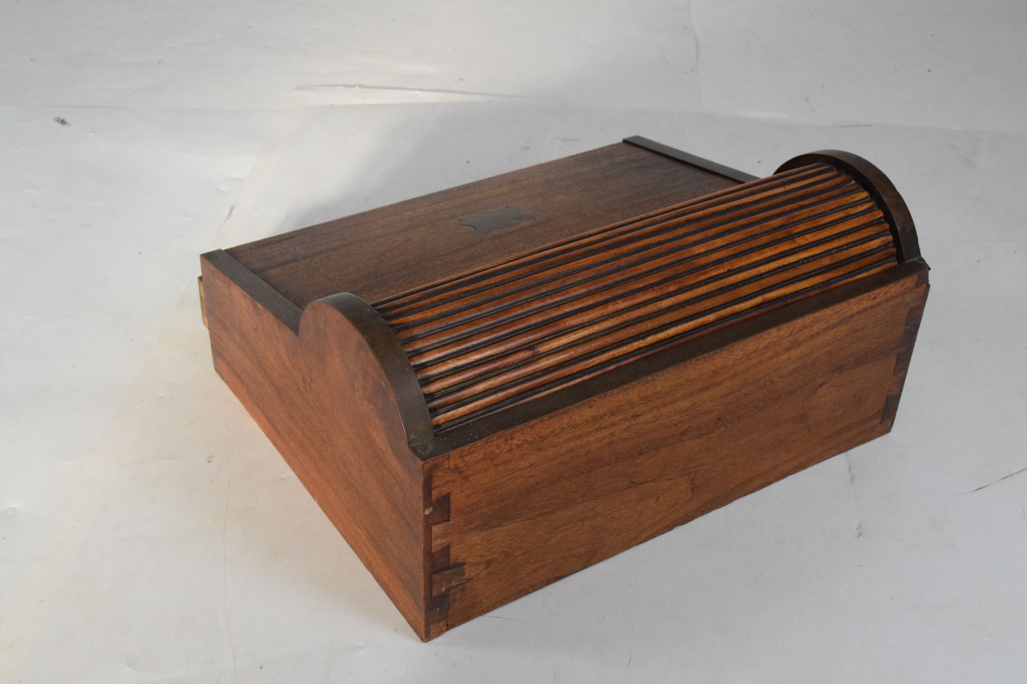 Lot 531 - Colonial tambour writing desk