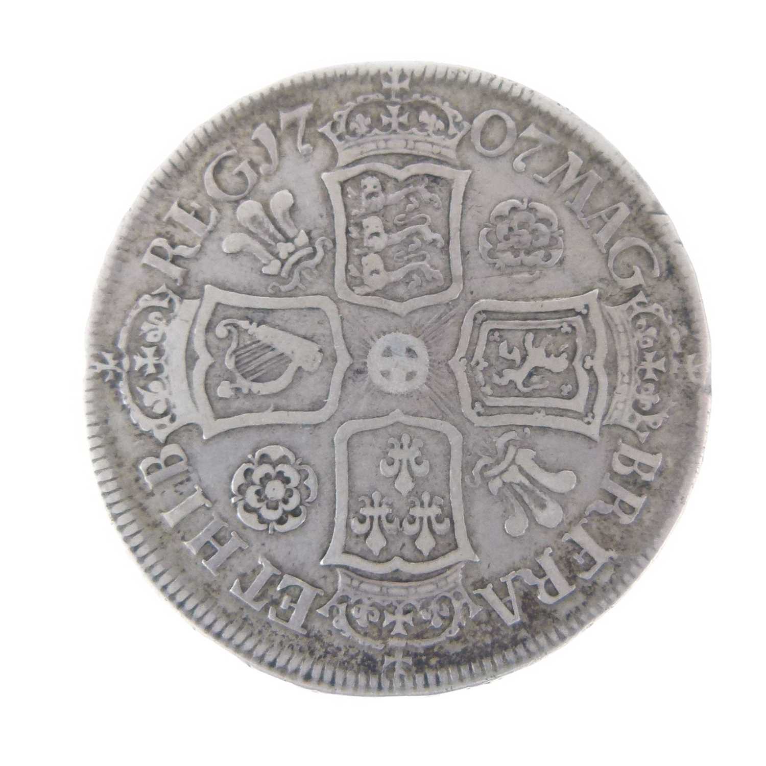 Lot 129 - Queen Anne silver half crown, 1707