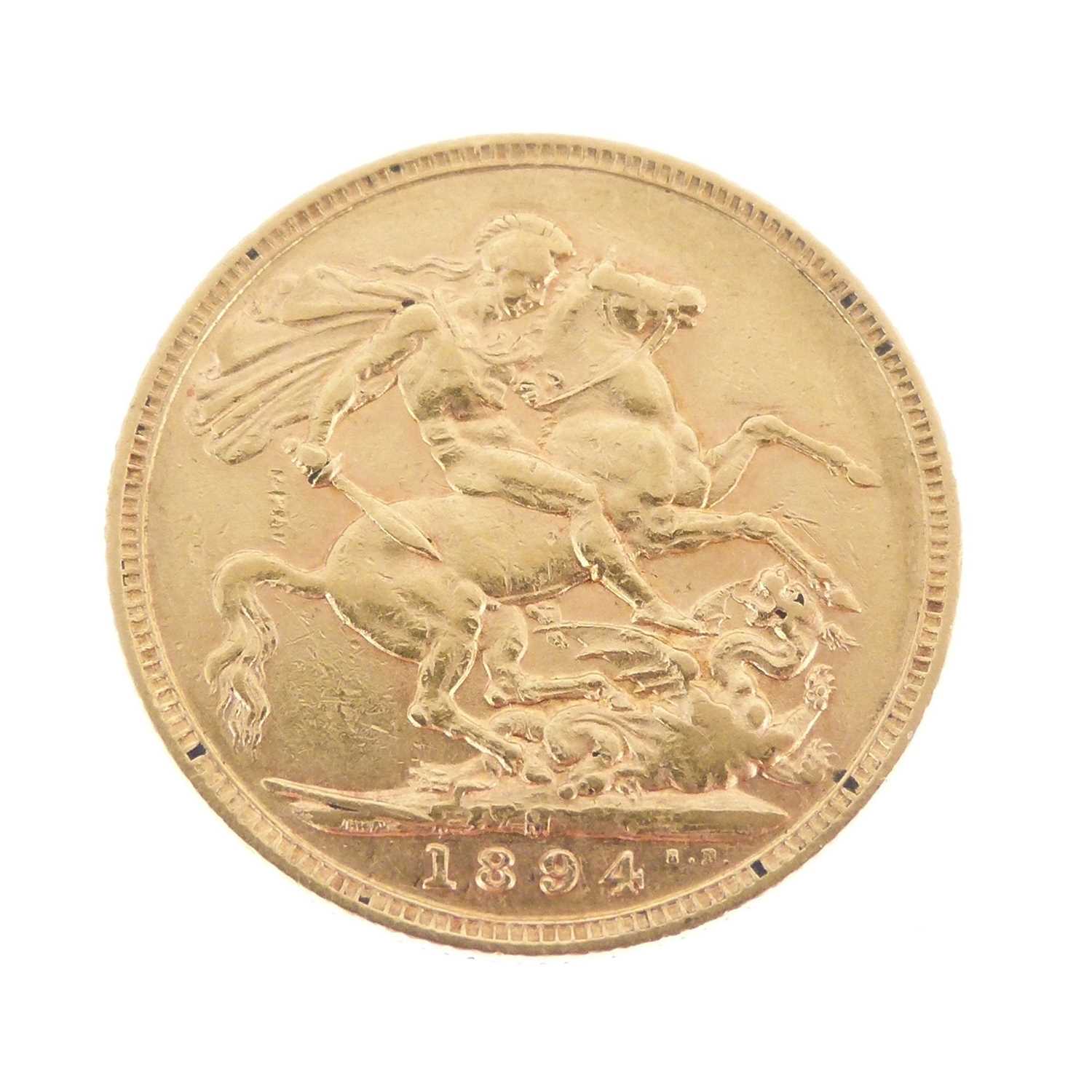Lot 106 - Queen Victoria gold sovereign, 1894,