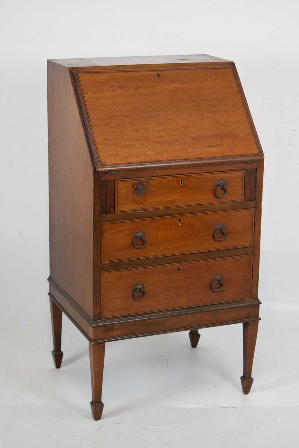 Lot 455 - Early 20th Century mahogany bureau of narrow