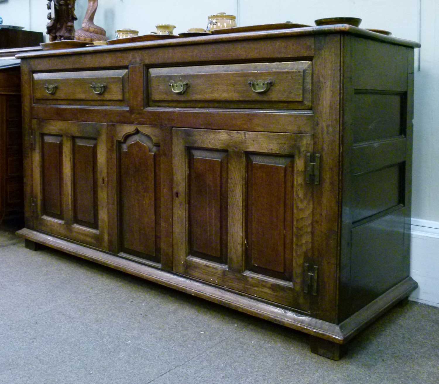 Lot 515 - Oak dresser base with fielded panels