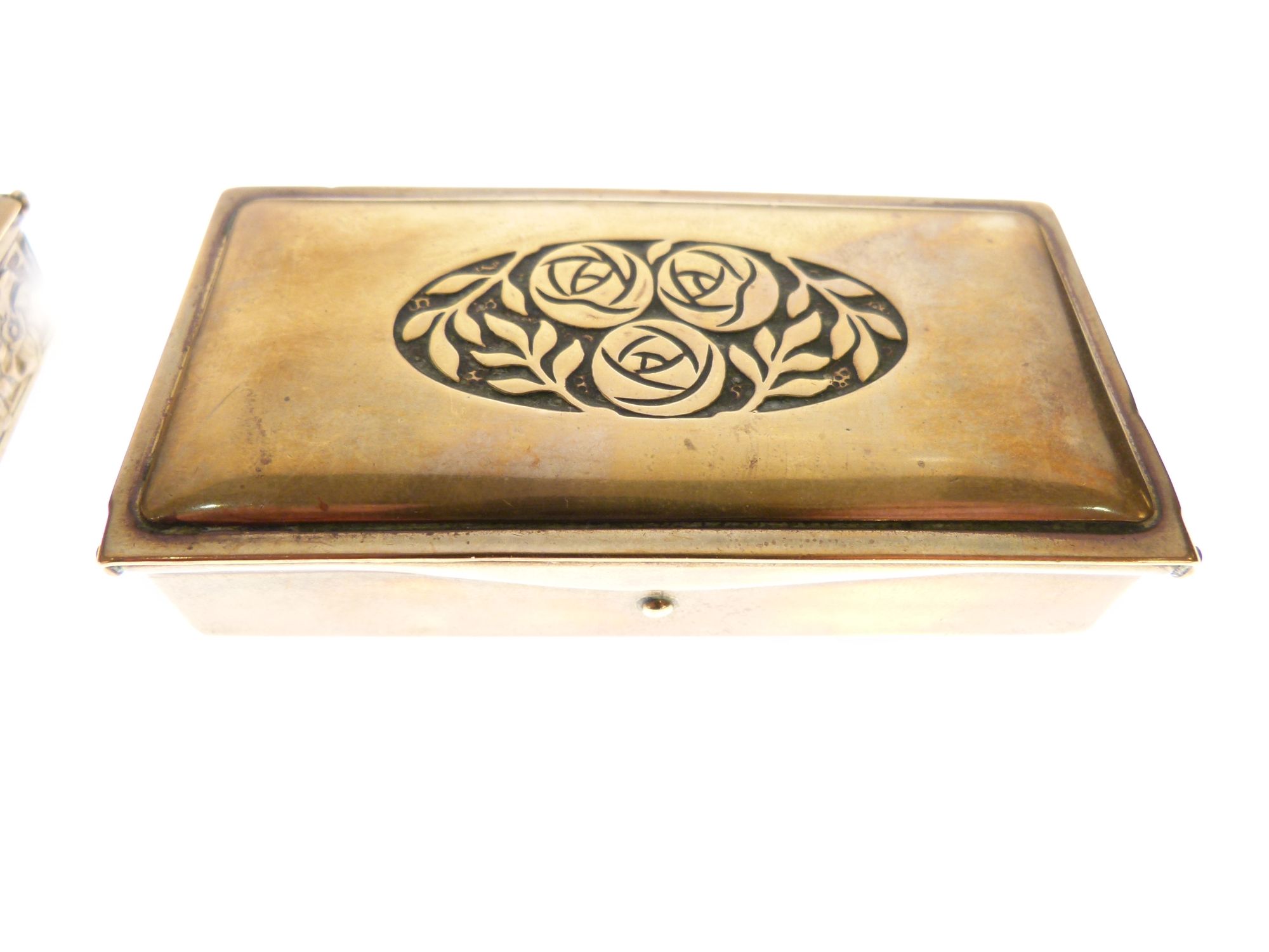 Lot 211 - Two brass stamp boxes