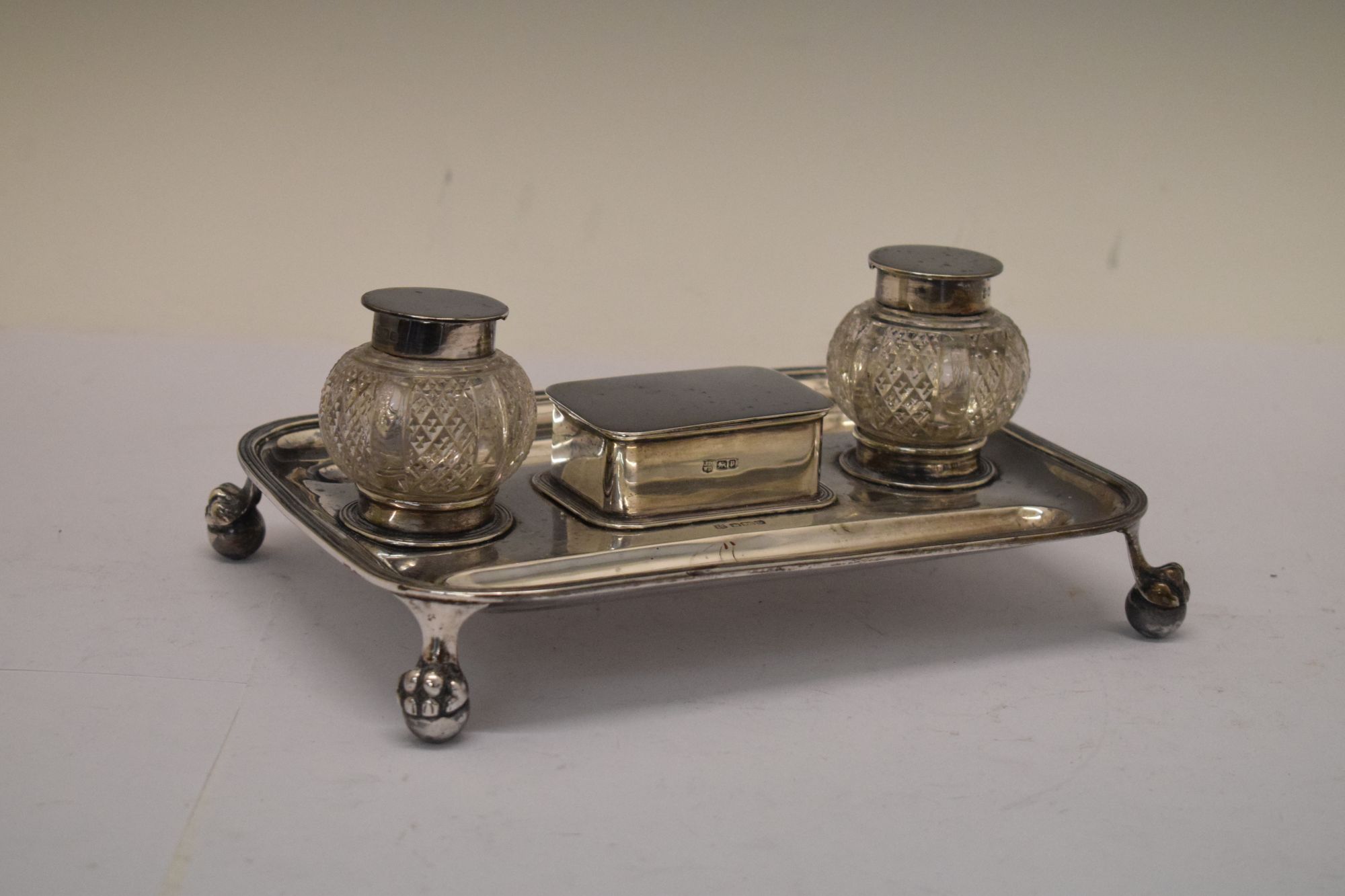 Lot 154 - Edwardian silver desk stand