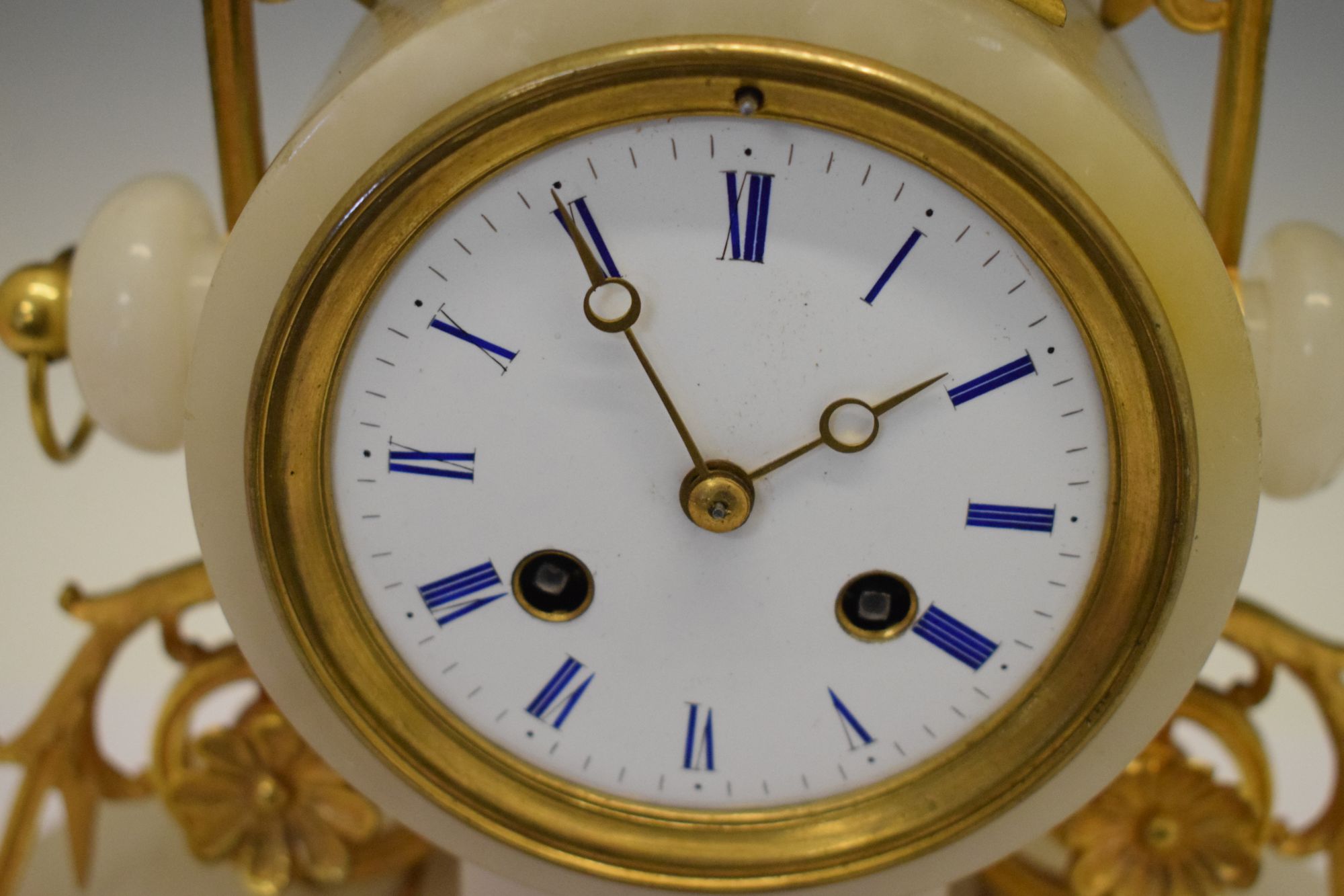 Lot 605 - Late 19th Century French alabaster mantel