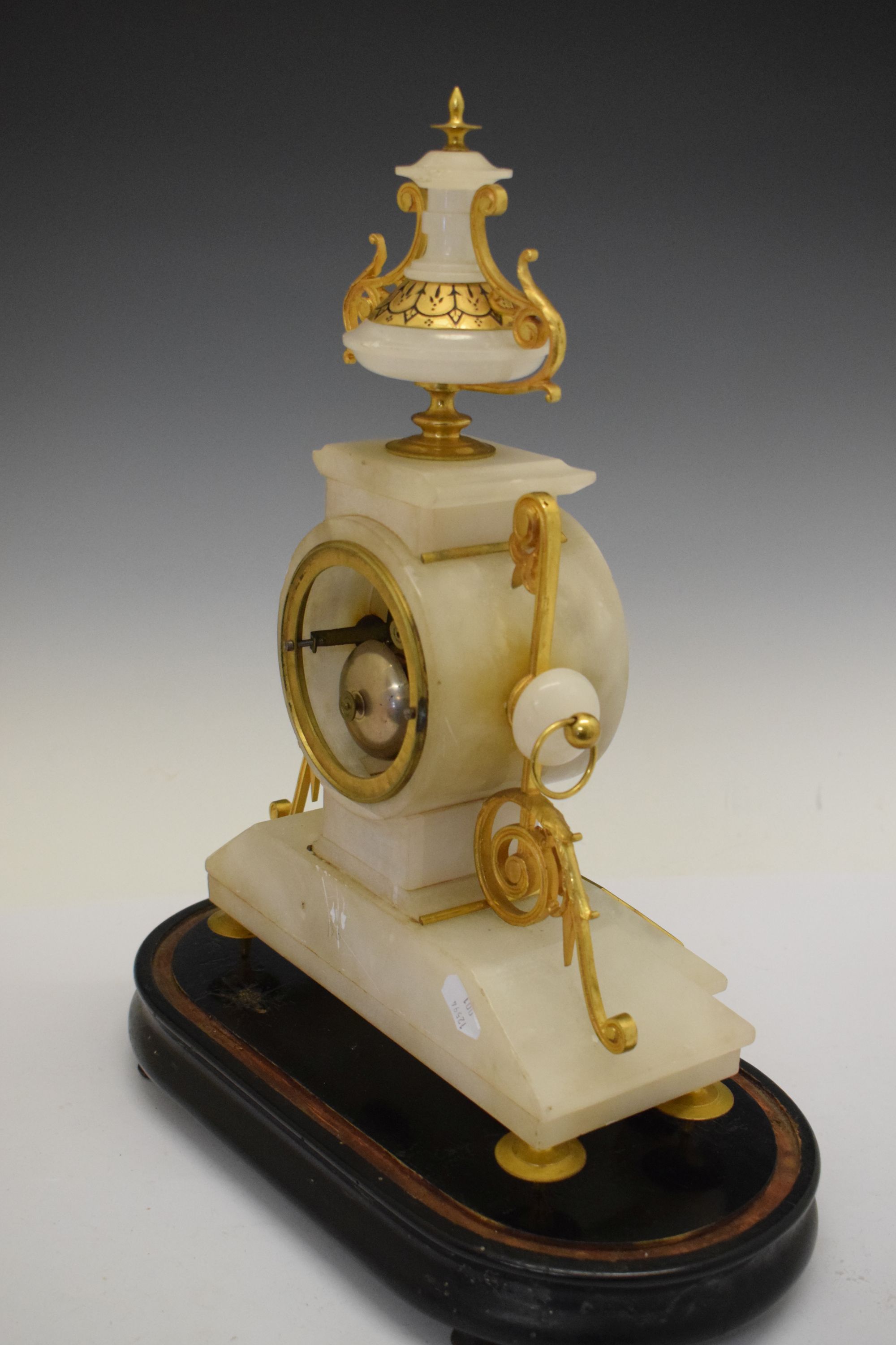 Lot 605 - Late 19th Century French alabaster mantel