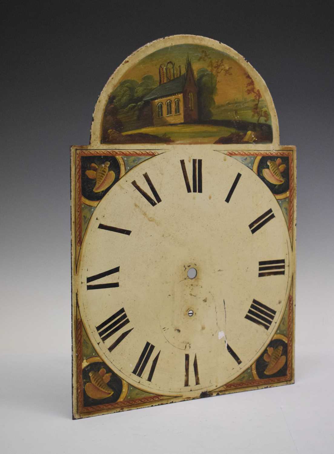 Lot 593 - 19th Century 8-day longcase clock painted