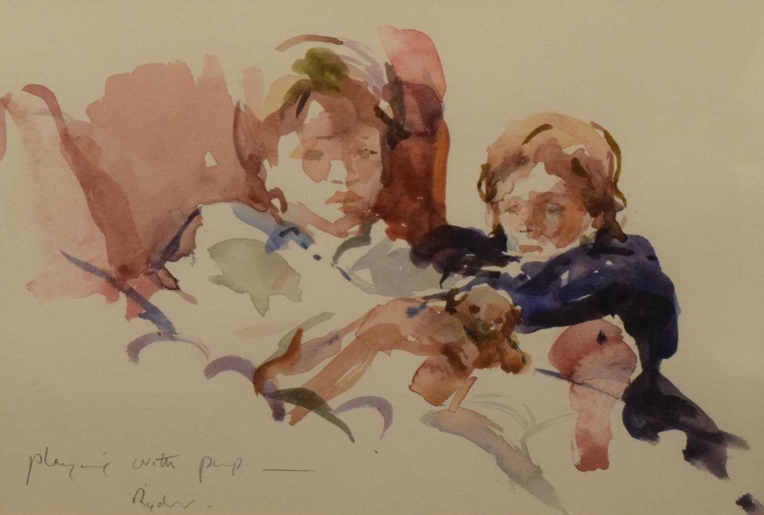Lot 545 - Susan Ryder - Watercolour - ‘Playing with