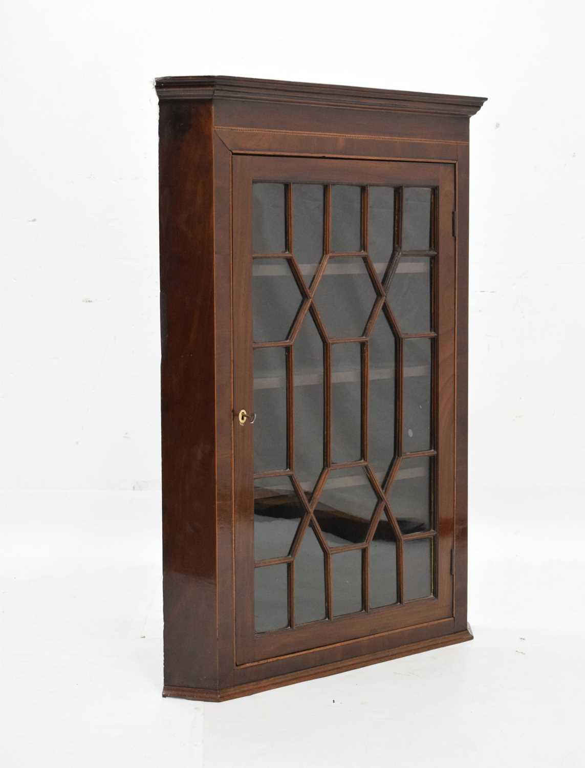 Lot 504 Mahogany Glazed Door Corner Cabinet