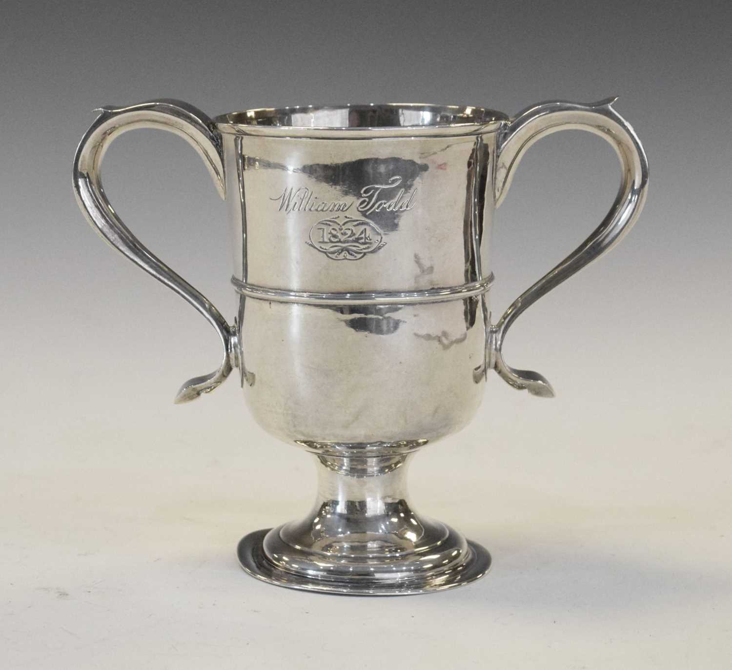 Lot 98 - George III silver twin-handled trophy,
