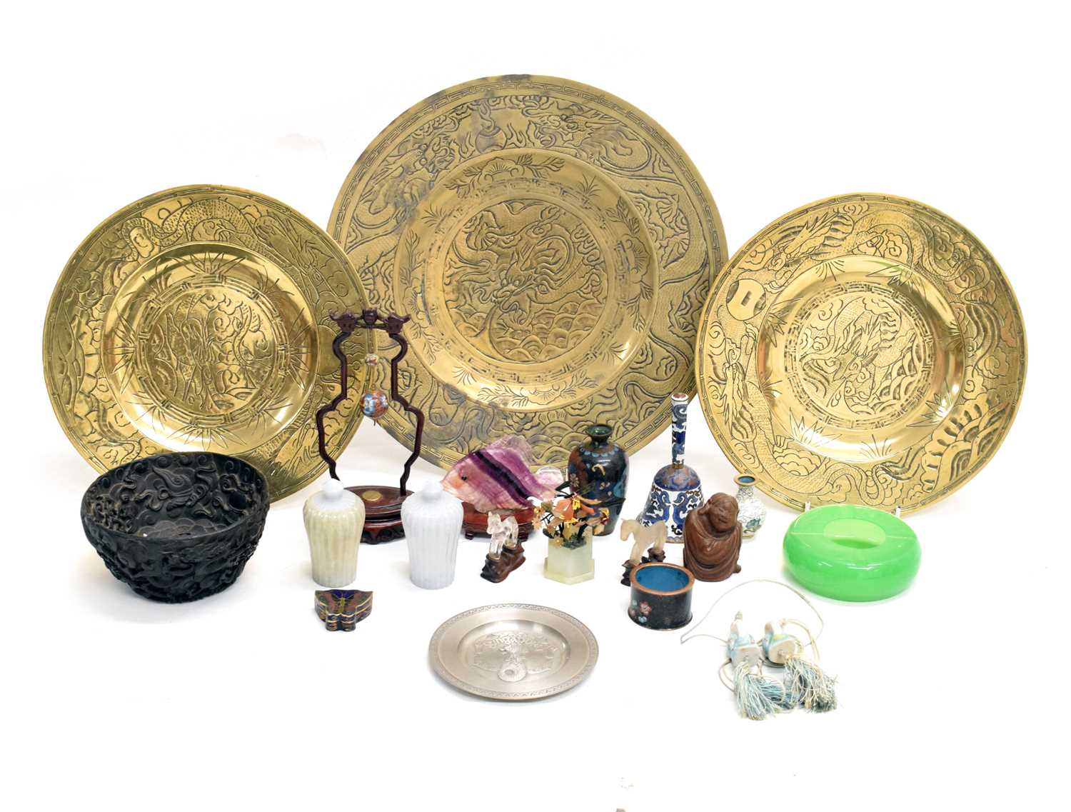 Lot 387 - Chinese metal ware, etc