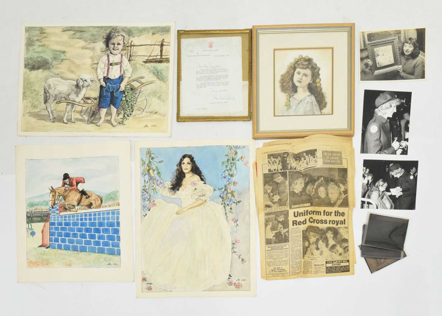 Lot 325 - A collection of watercolour portraits by