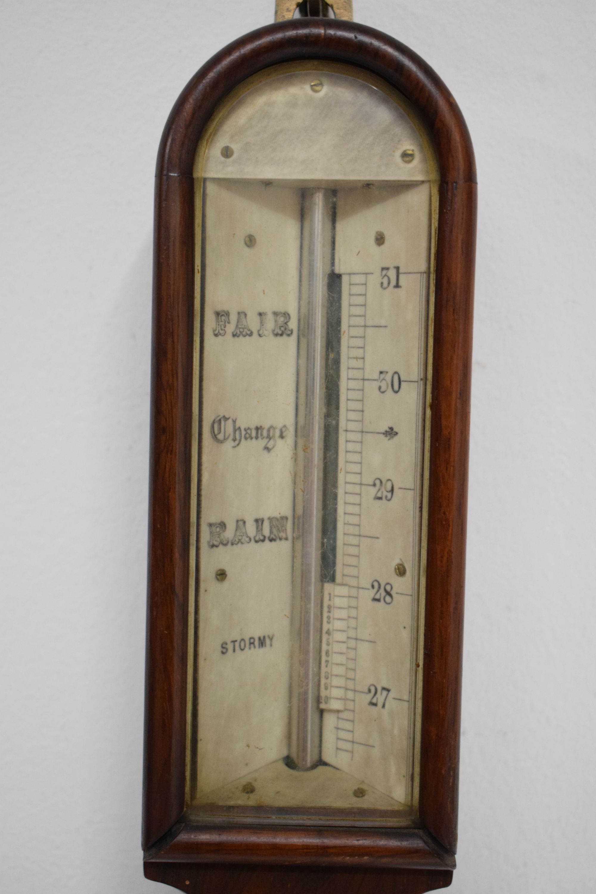 Lot 639 - Victorian rosewood marine stick barometer