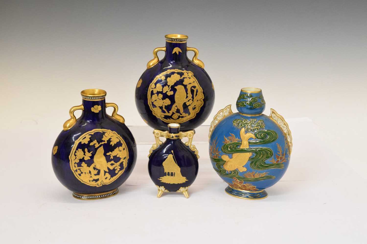 Lot 448 - Pair of late 19th Century moon flasks, etc.