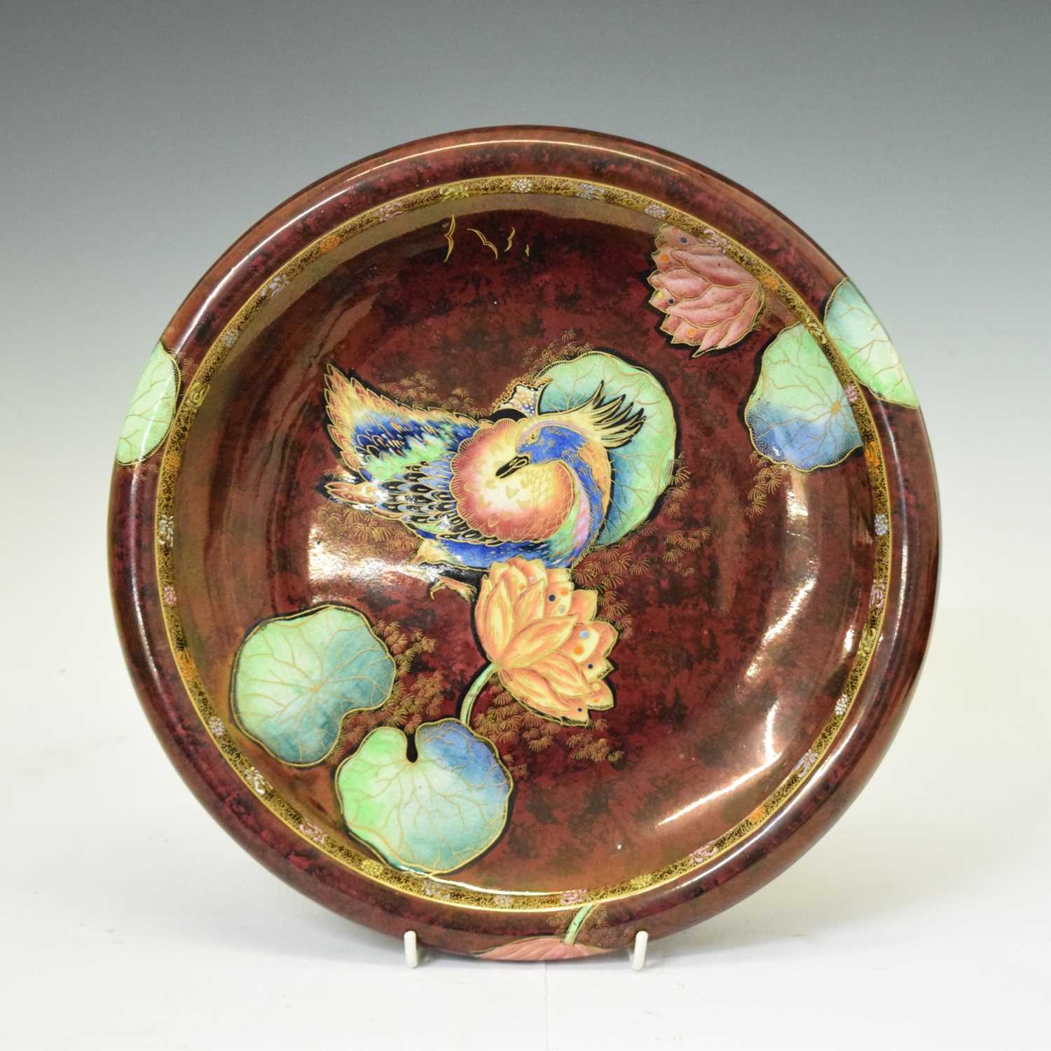 Lot 443 - Large Carlton Ware bird and waterlily