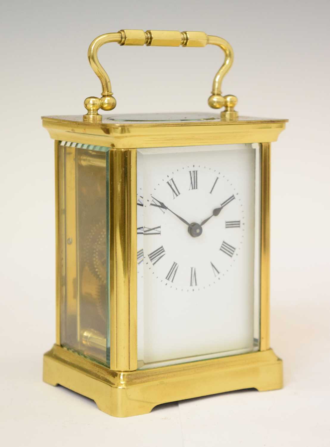 Lot 593 - Gilt metal carriage timepiece