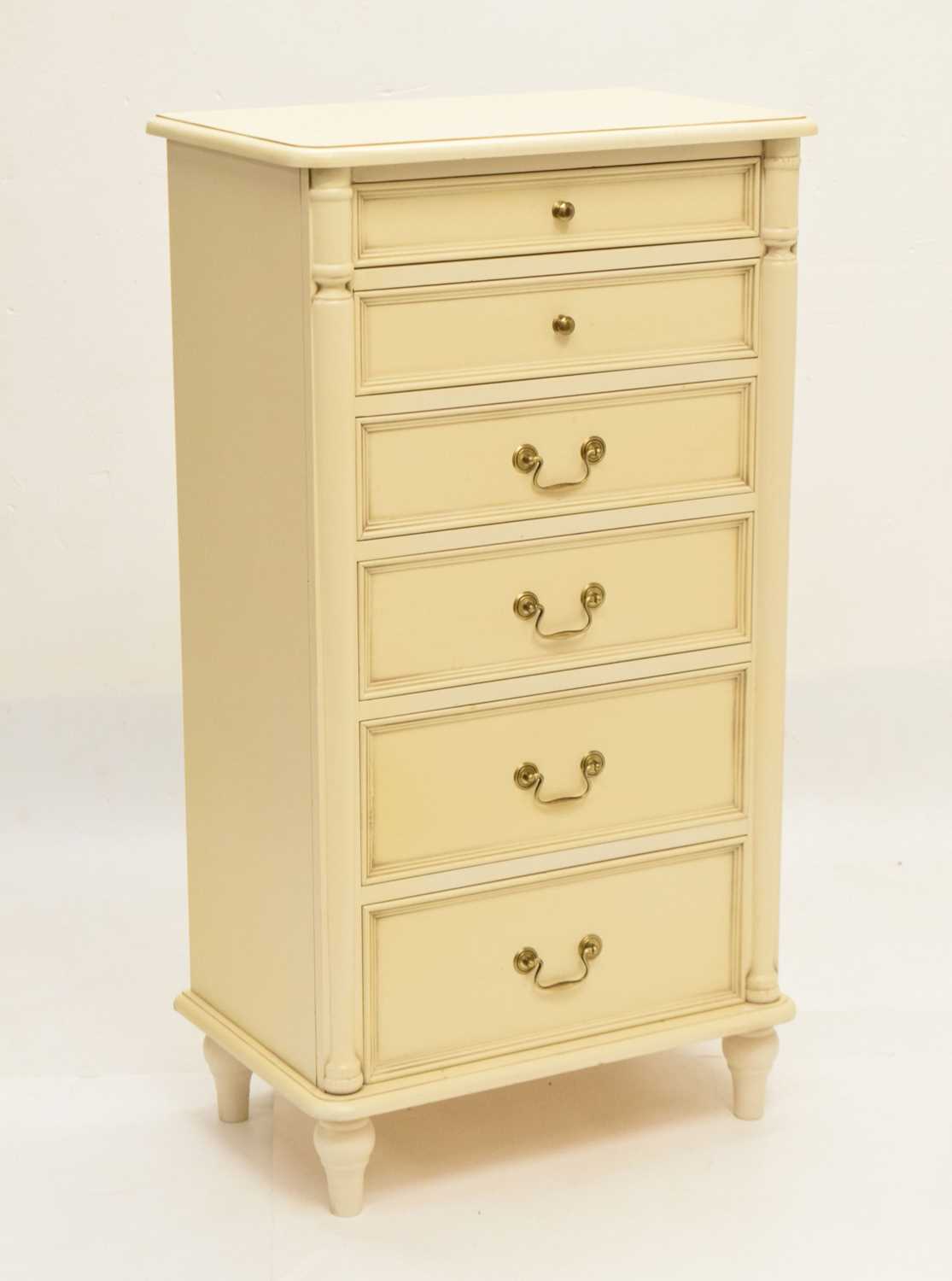 Lot 636 - Laura Ashley - Tall chest of six graduated