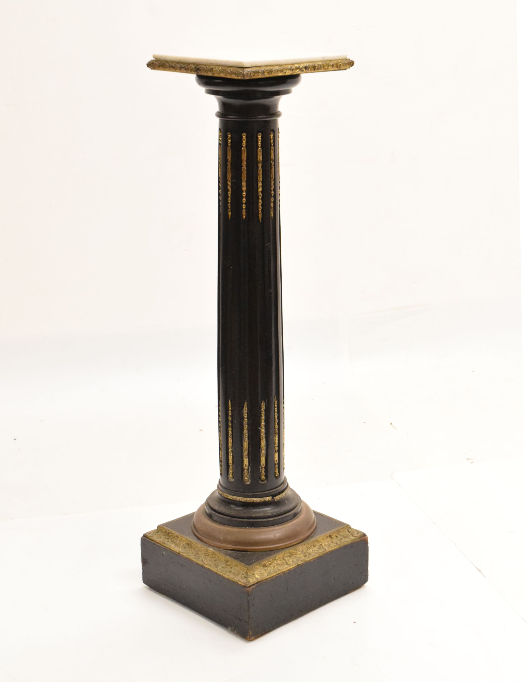 Lot 618 - Ebonised and gilt mounted plinth