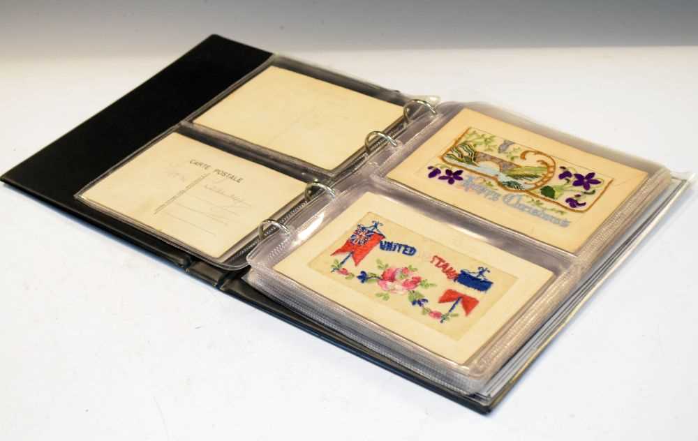 Lot 223 - Album of WWI silk postcards