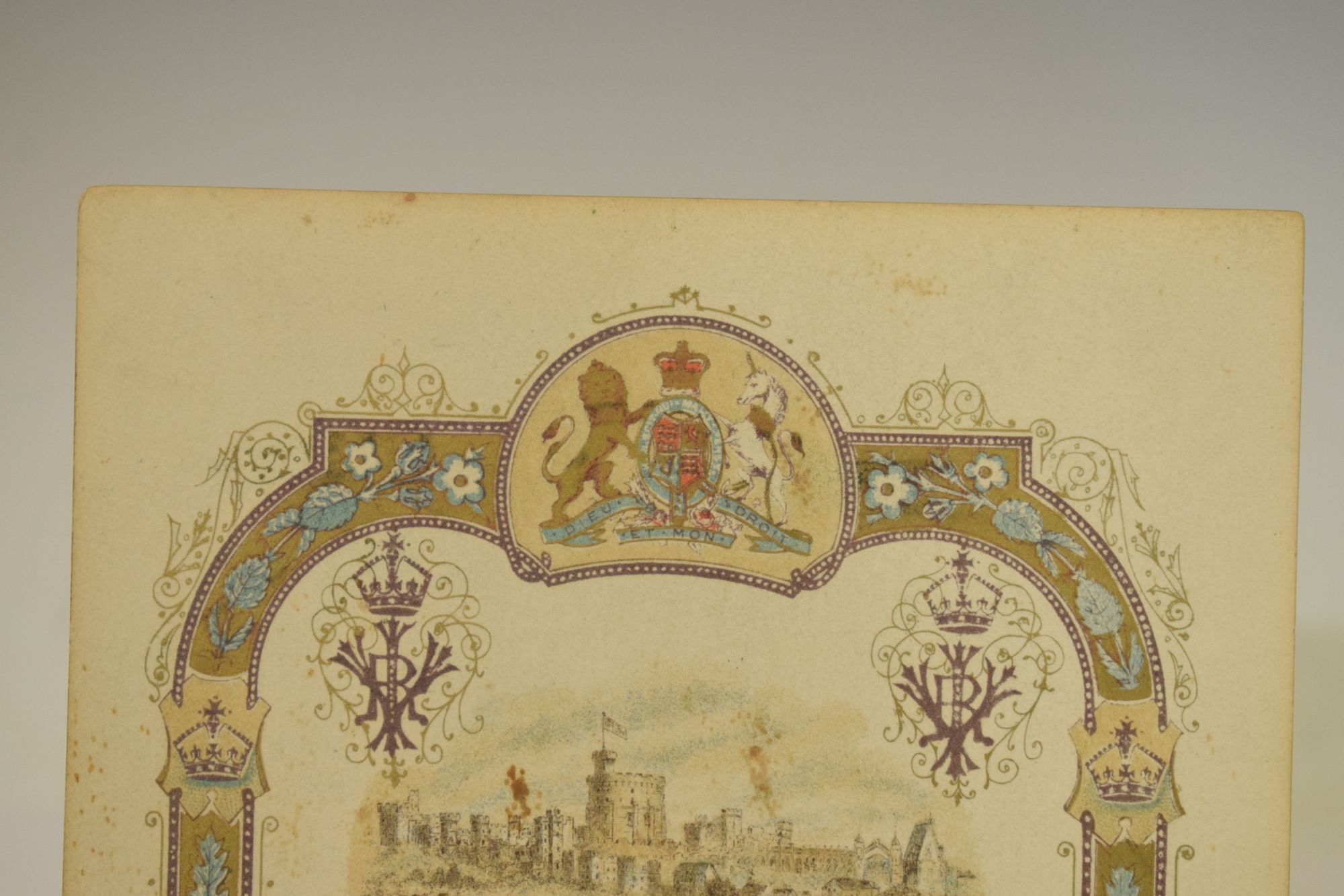 Lot 300 - Two late Victorian Windsor Castle menu cards