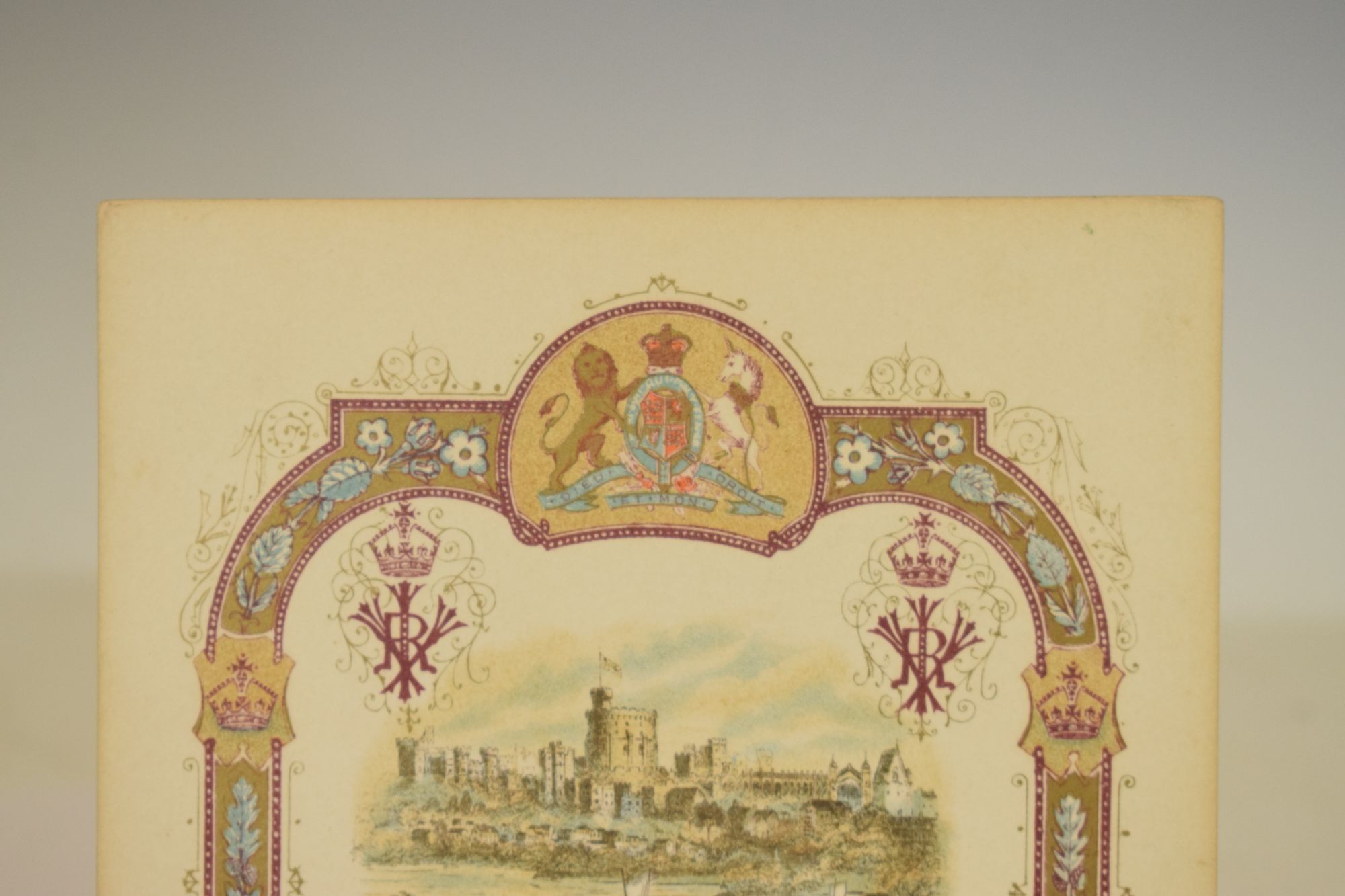 Lot 300 - Two late Victorian Windsor Castle menu cards