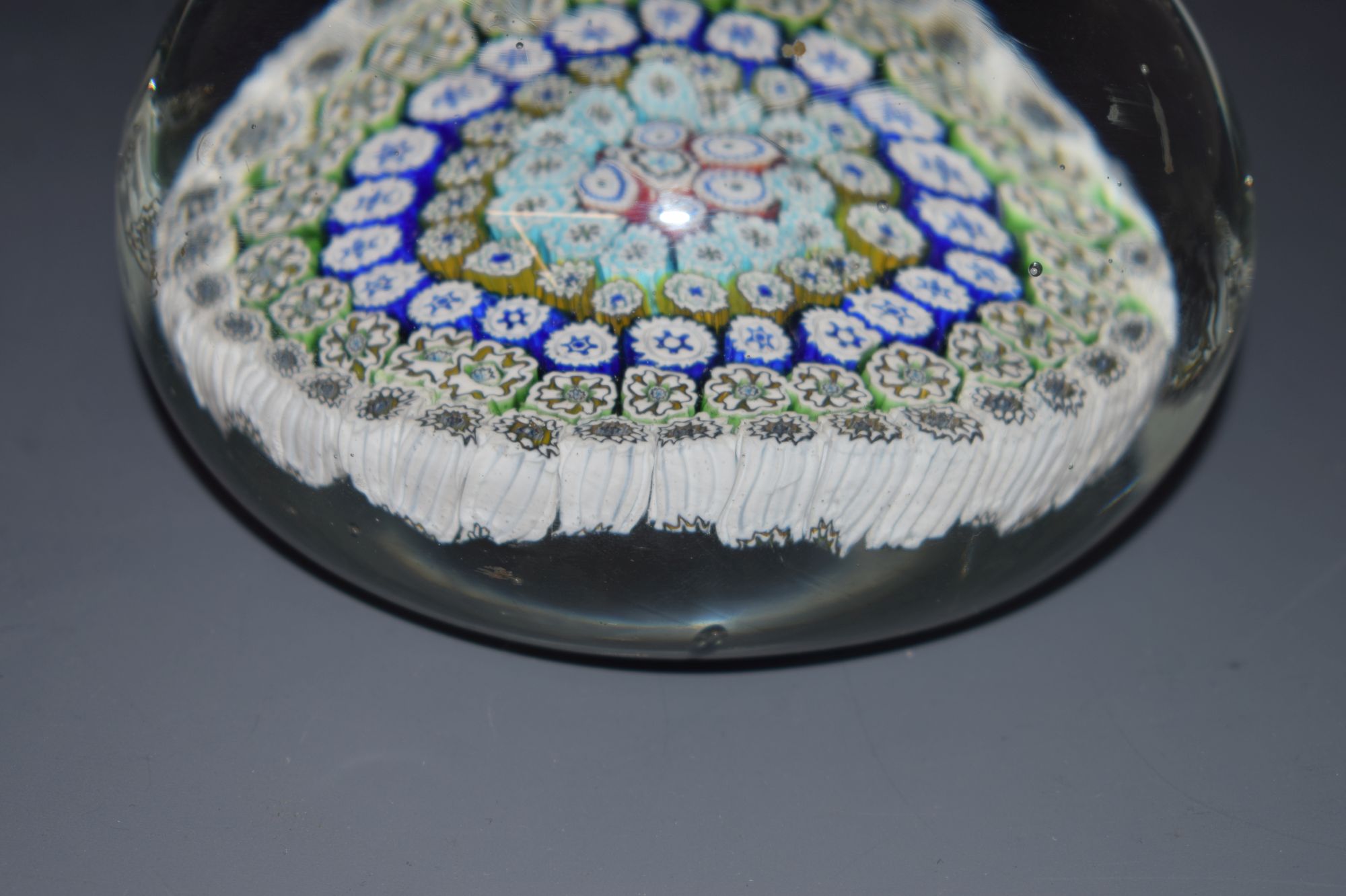 Lot 392 - Oval millefiori paperweight
