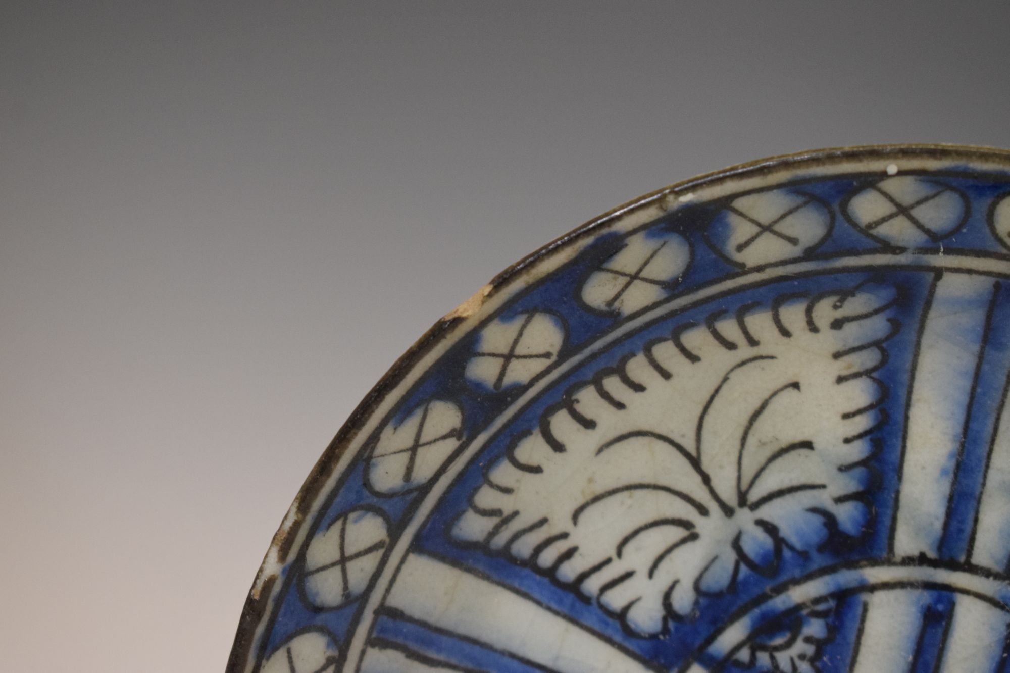 Lot 487 - Two antique Middle Eastern faience pottery