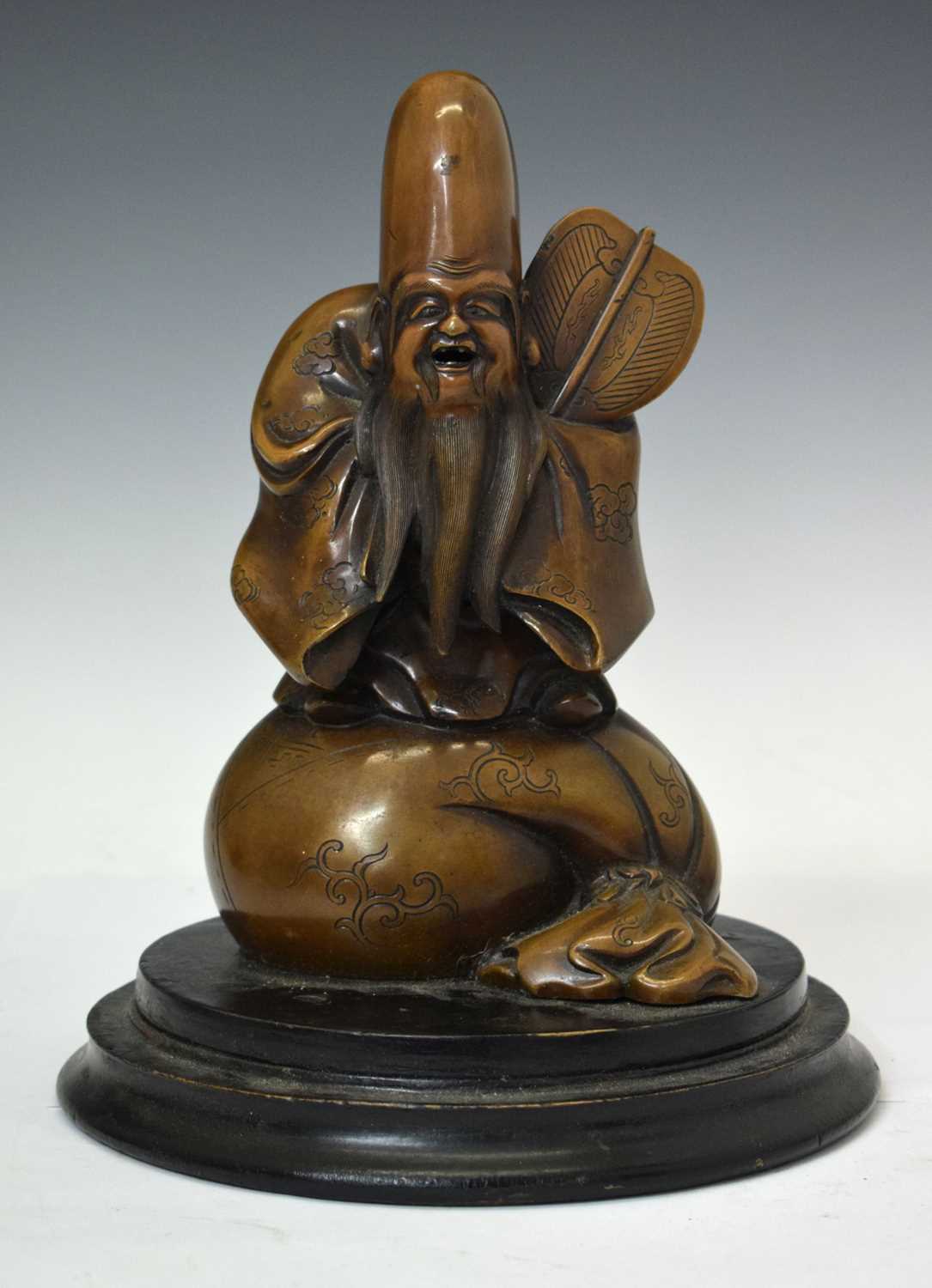 Lot 471 - Japanese bronze figure of Fukurokuju