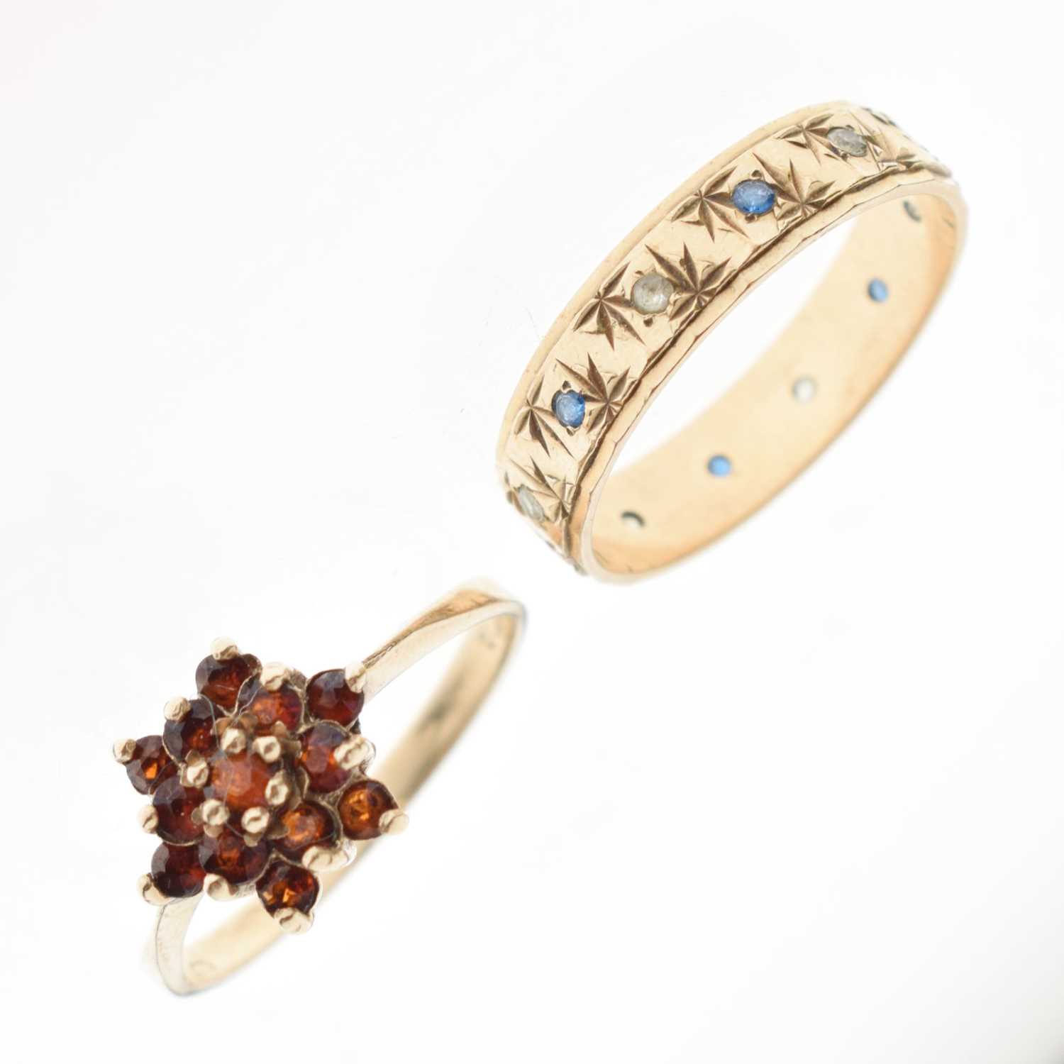 Lot 24 - Two 9ct gold stone set rings