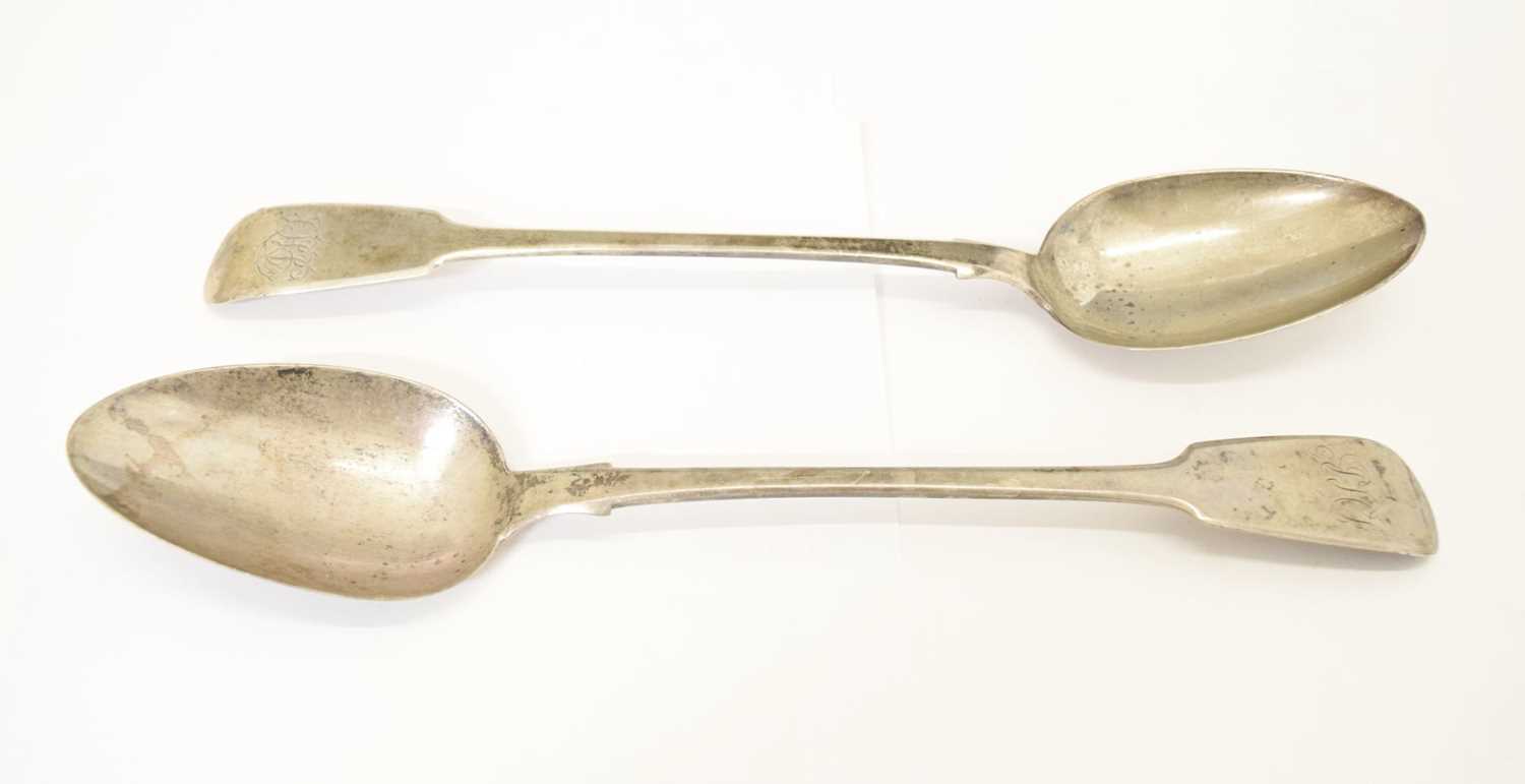 Lot 212 - Pair of William IV Fiddle pattern basting