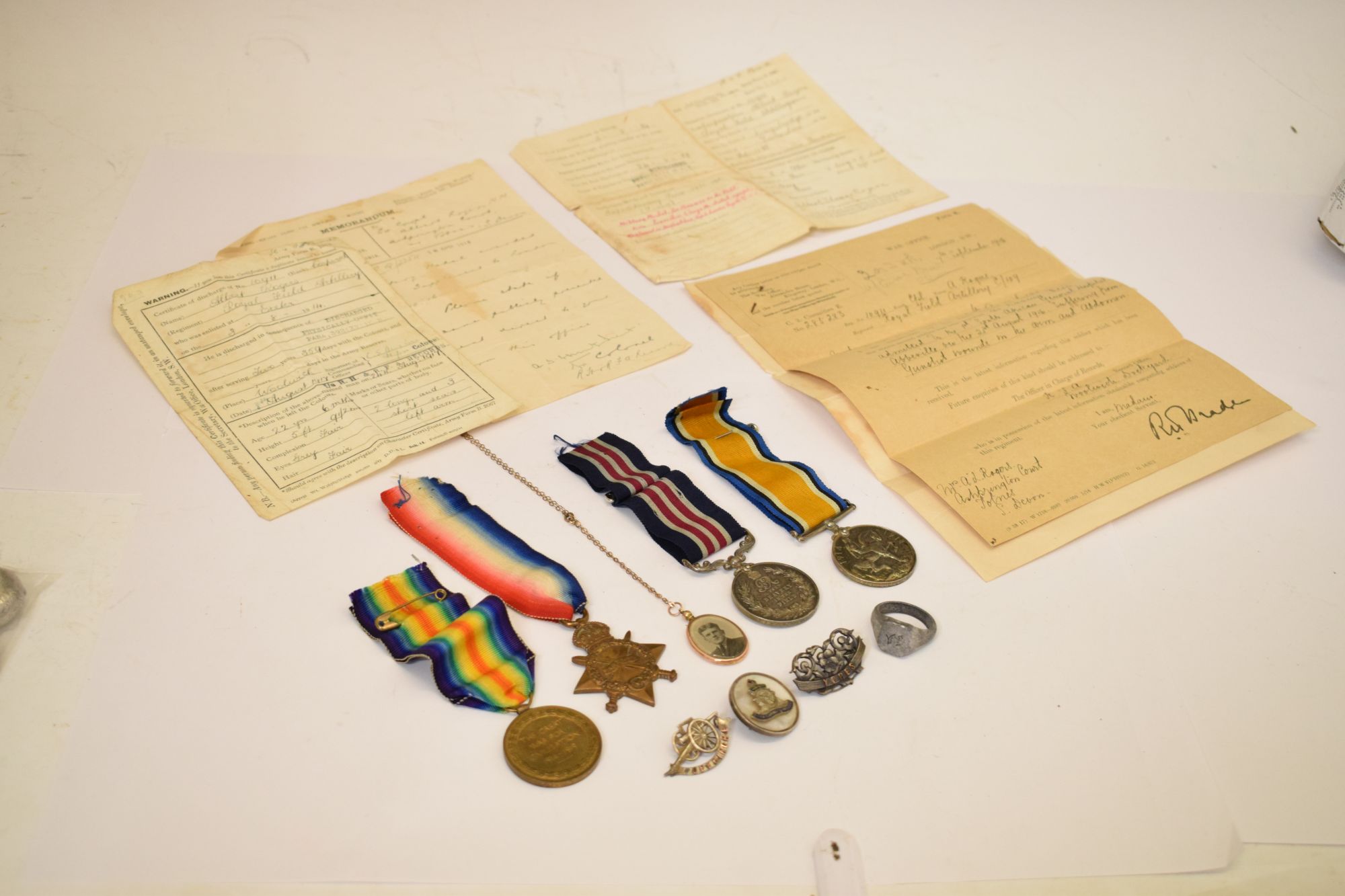 Lot 508 - First World War British medal group awarded