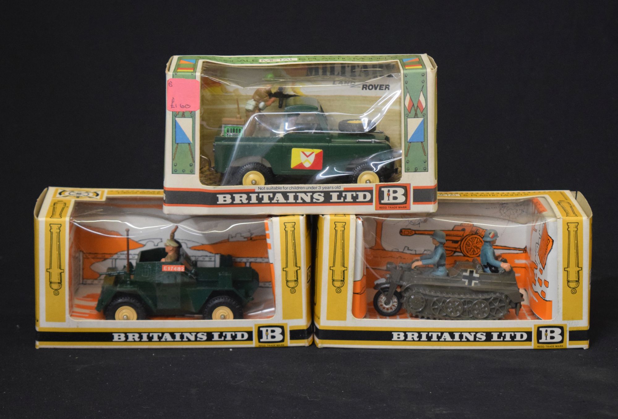 Lot 420 - Britains - Three boxed military diecast