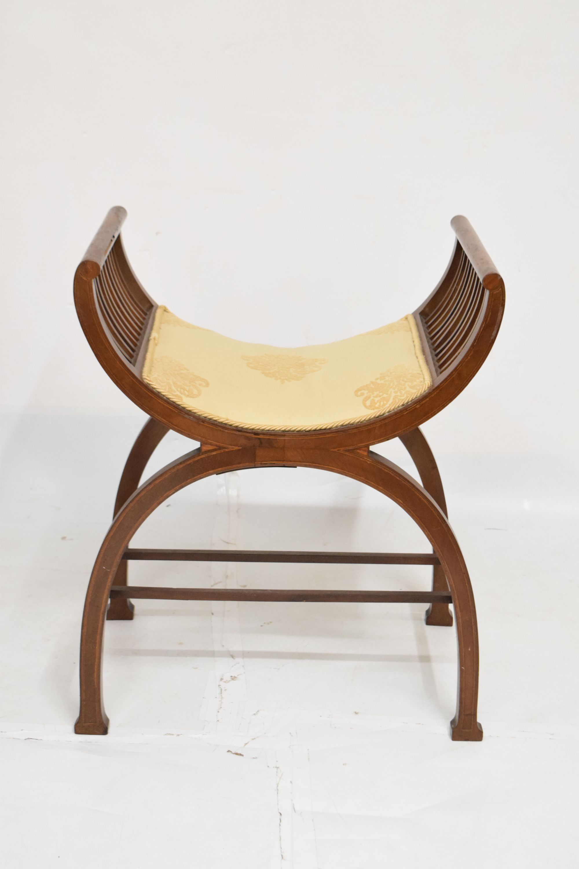 Lot 708 - Edwardian mahogany 'X'-shaped stool