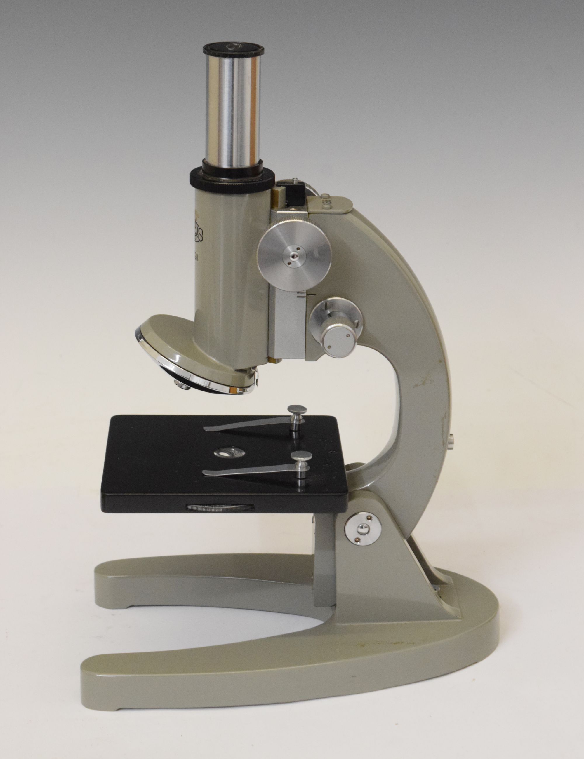 Lot 380 - 1960s wooden cased Olympus Tokyo Microscope