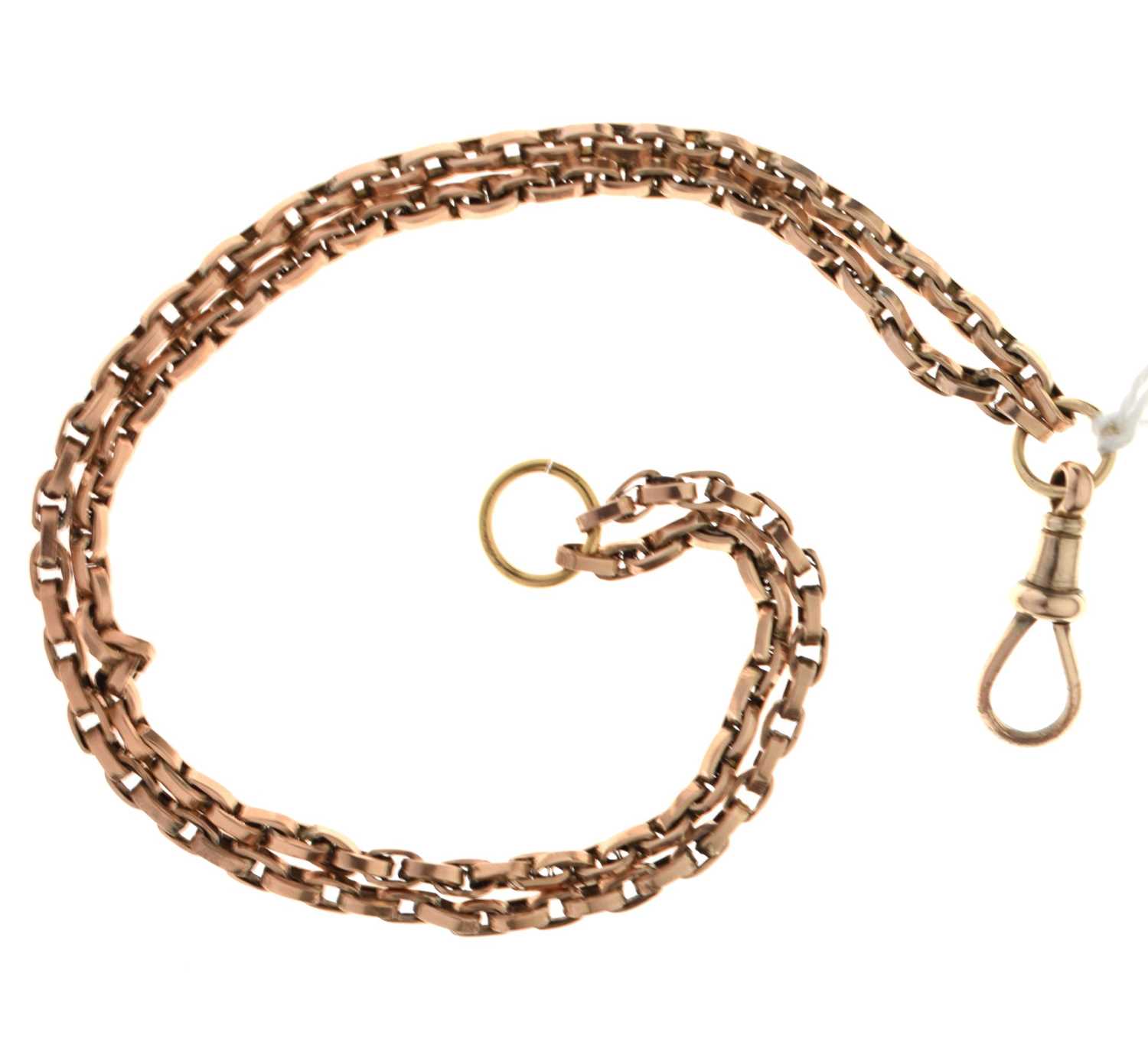 Lot 65 - Yellow metal watch chain