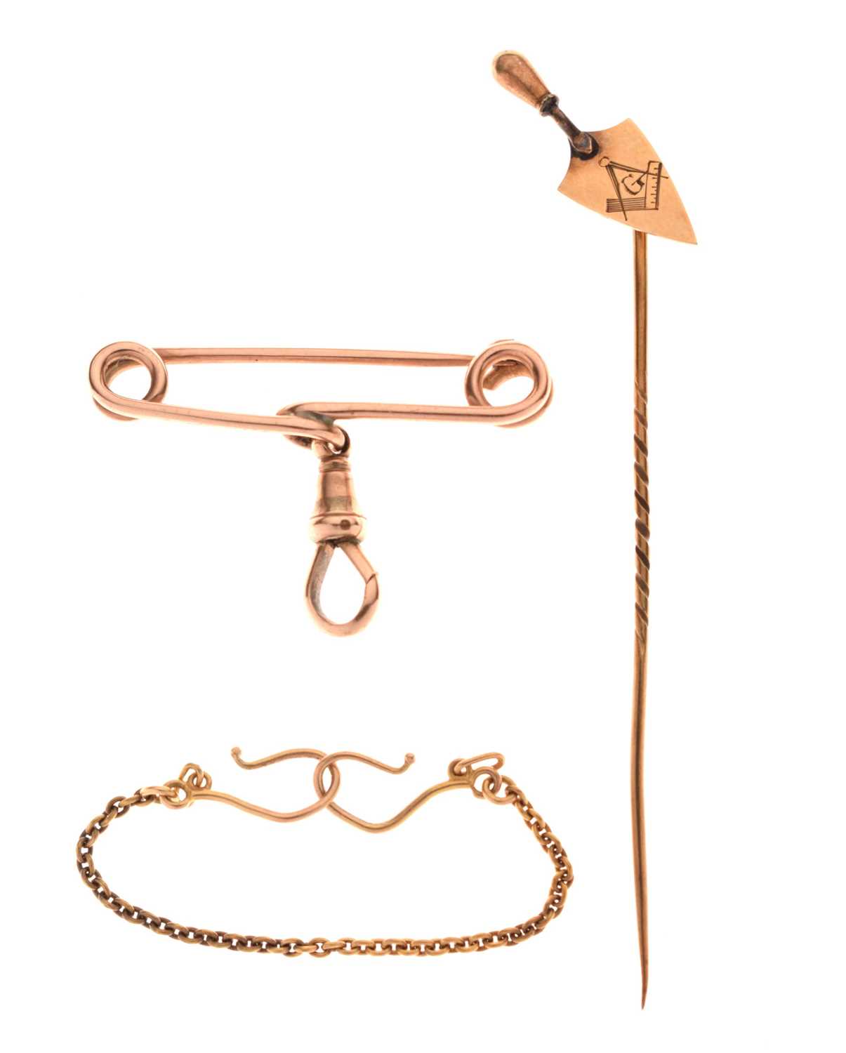 Lot 84 - Unmarked yellow metal Masonic stick pin