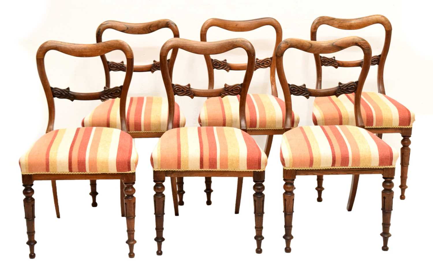 Lot 499 - Set of six Victorian rosewood kidney-back