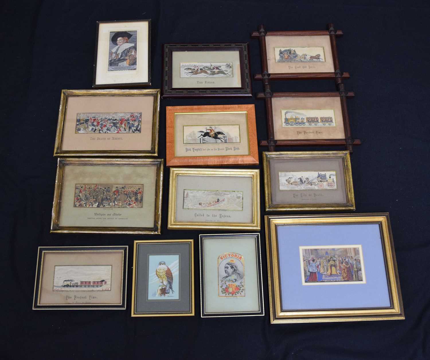 Lot 553 - Quantity of Stevengraph and other framed