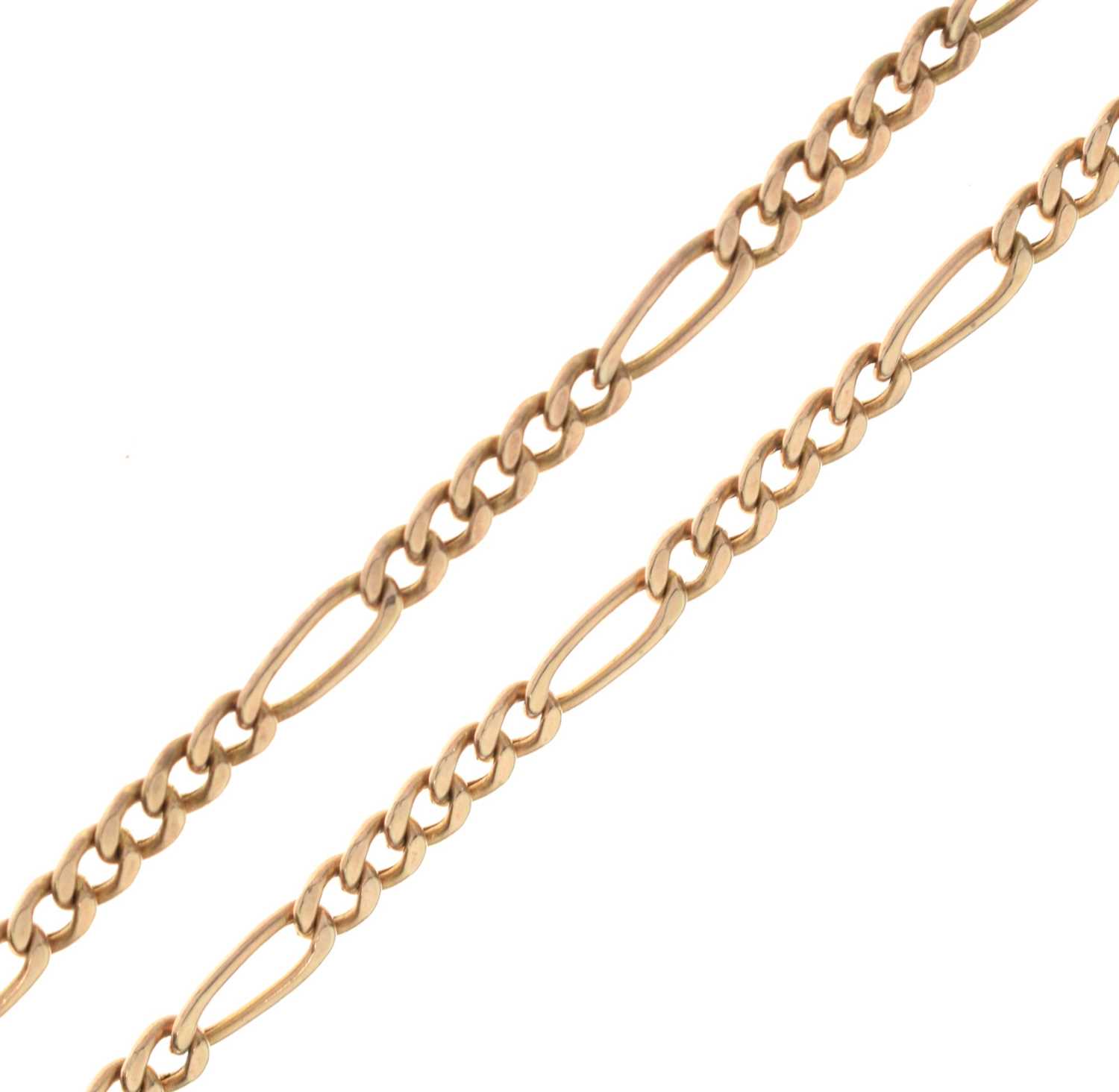 Lot 60 - Yellow metal (375) filed Figaro necklace