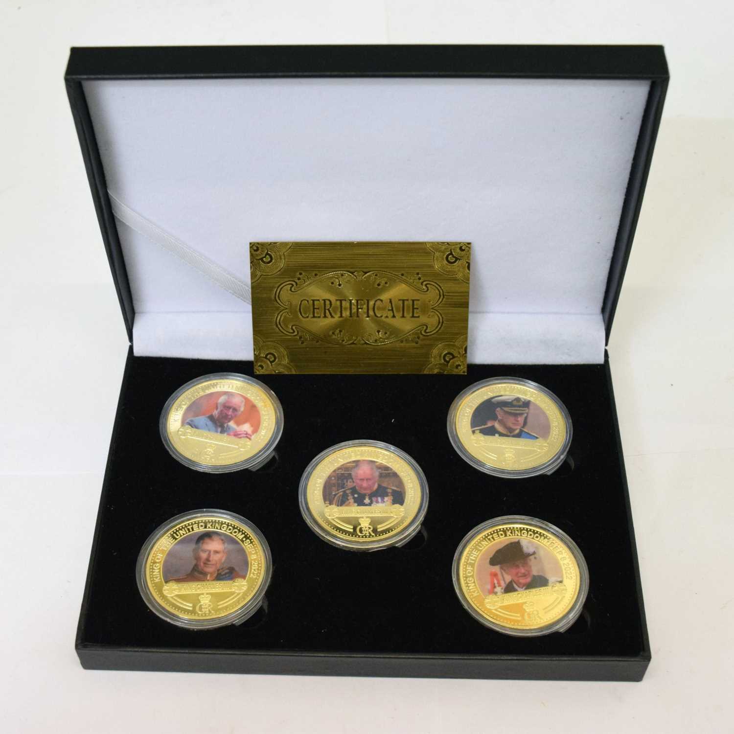 Lot 341 - Gold-plated limited edition five-coin set